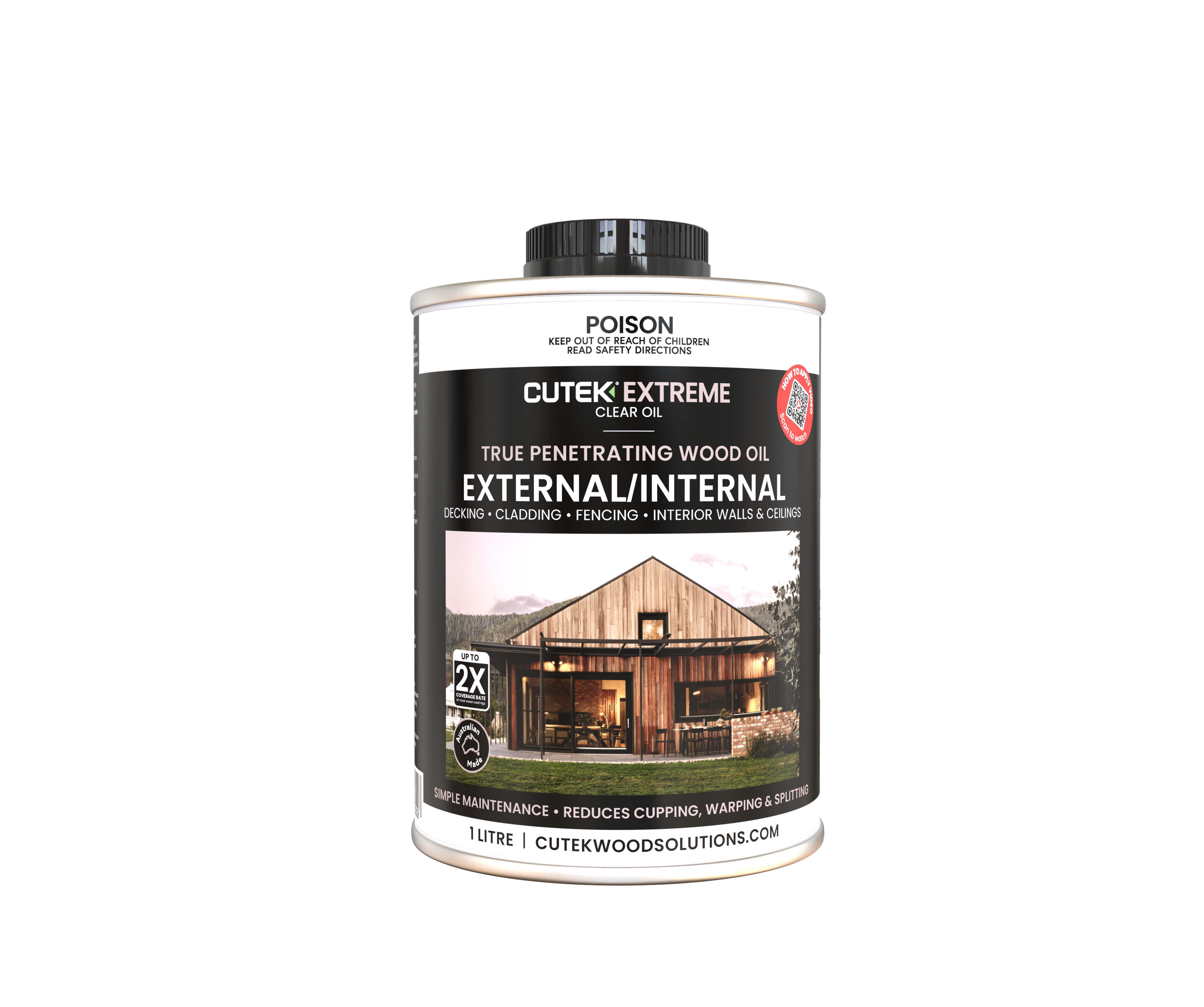 Cutek Extreme Interior & Exterior Penetrating Timber Wood Oil CLEAR (N ...