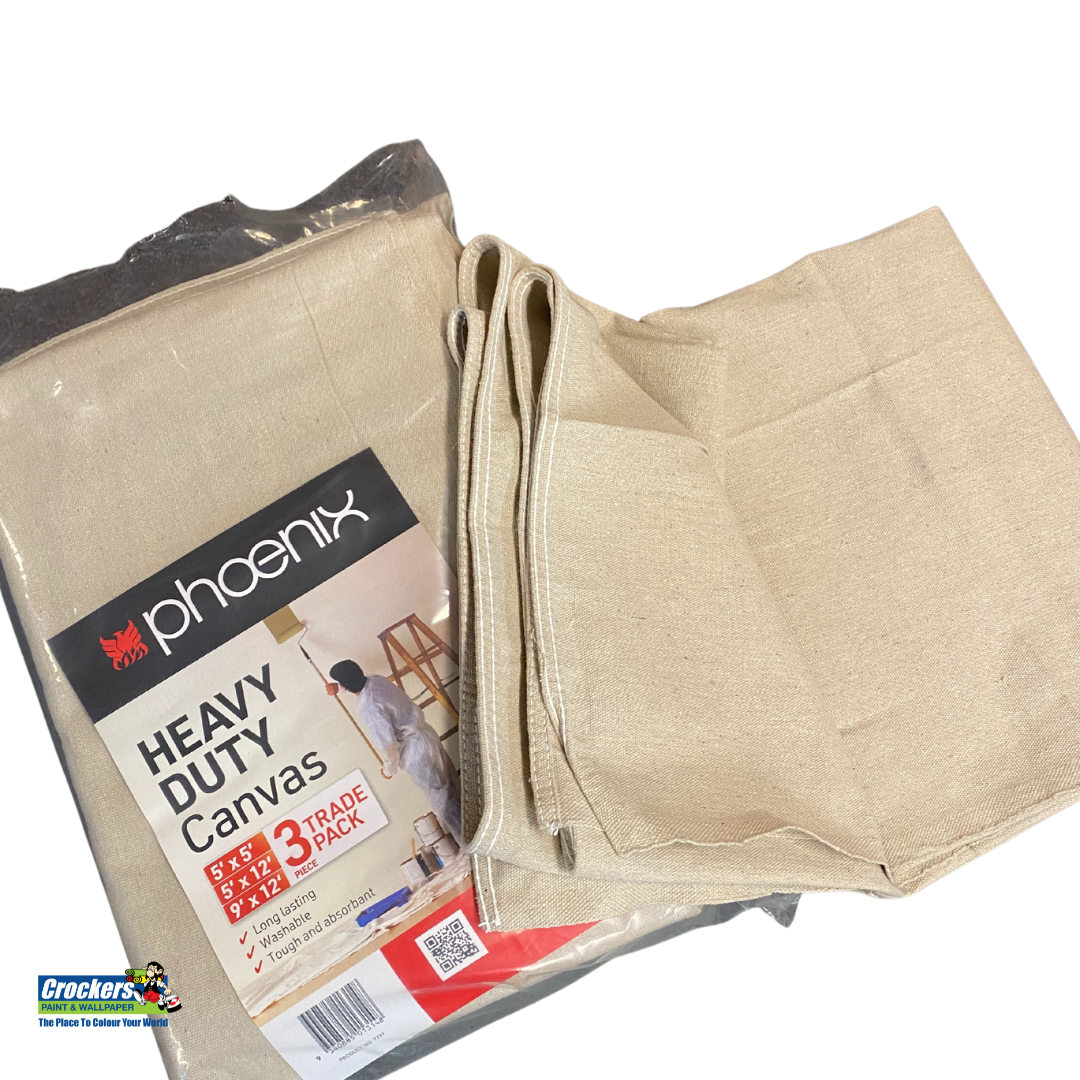Heavy Duty Canvas Phoenix Reusable Paint Drop Cloth Sheets – Crockers ...