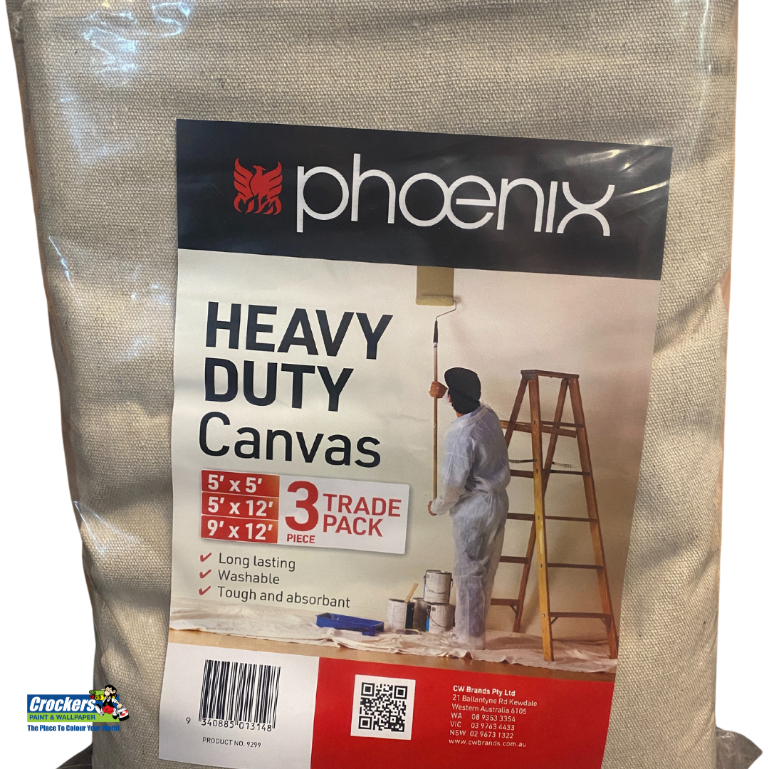 Heavy Duty Canvas Phoenix Reusable Paint Drop Cloth Sheets – Crockers ...